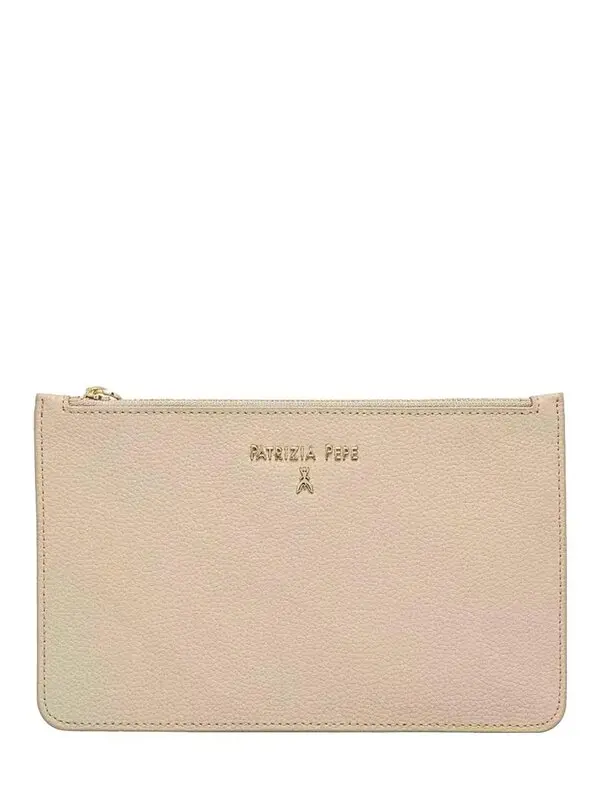 Patrizia Pepe Logo Clutch - Neutrals