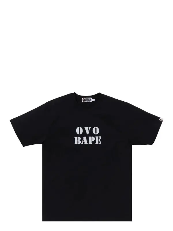 A BATHING APE X Ovo Stencil Logo Tee - Black