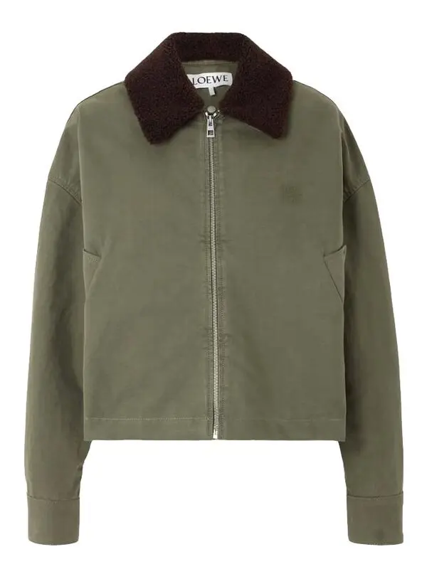 Loewe - LOEWE Shearling-Trimmed Cotton-Drill Jacket