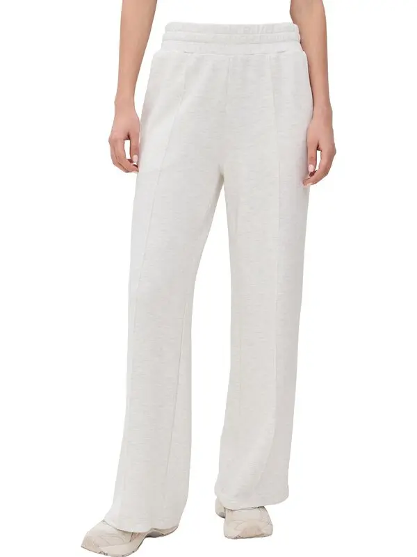 Varley Wide-leg Knit Pants - Ivory Marl