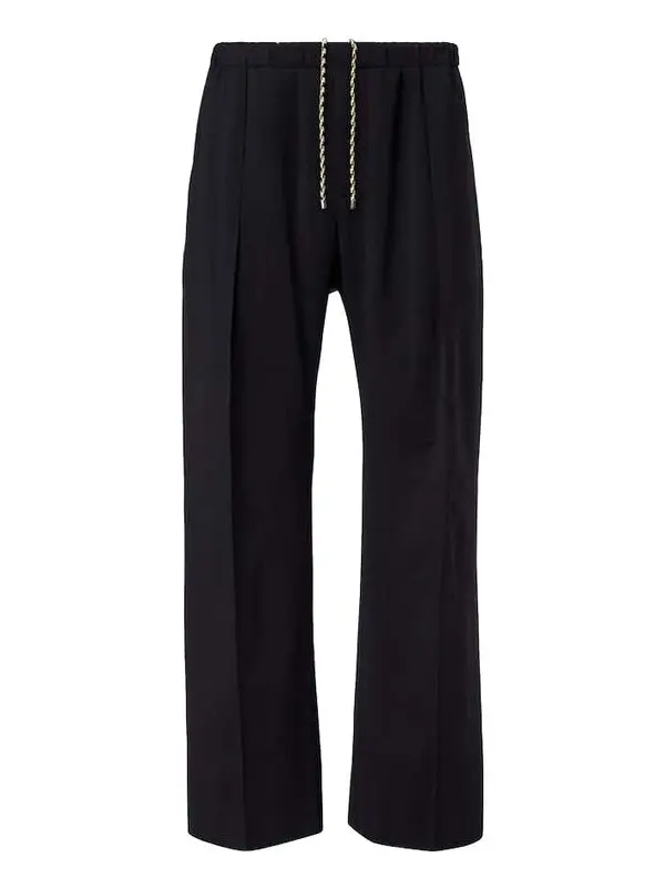 Plan C High-rise Wide-leg Pants - Black