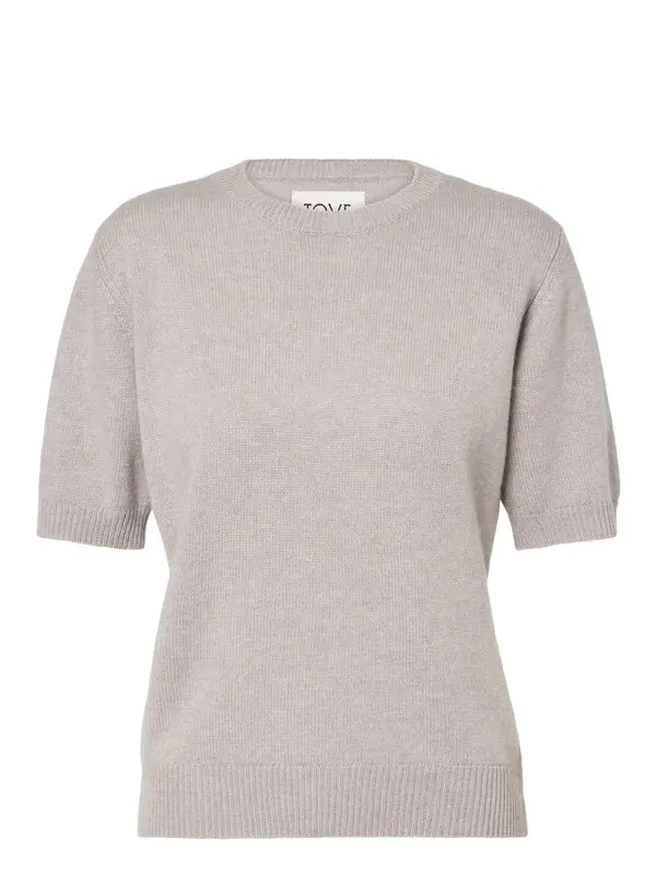 Tove Lura Knitted Cashmere T-shirt - Grey