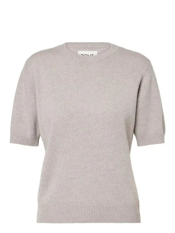 Tove Lura Knitted Cashmere T-shirt - Grey