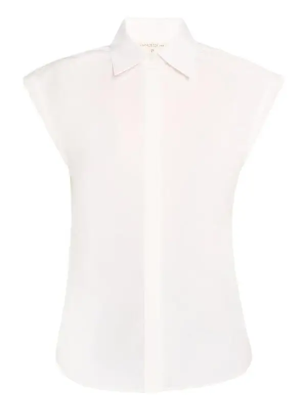Lafayette 148 New York Fitted Cotton Shirt - White