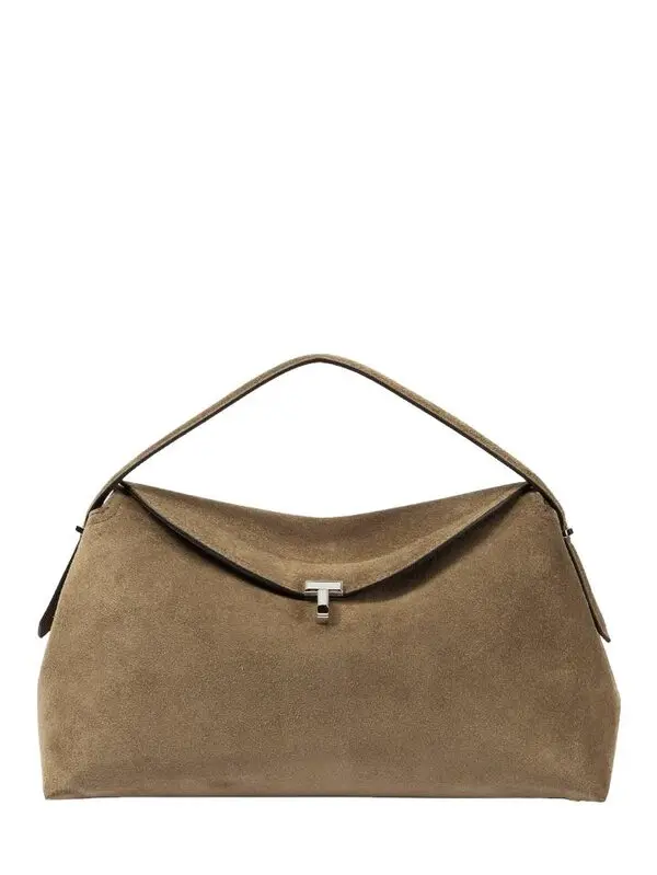 TOTEME T-lock Suede Tote Bag - Brown