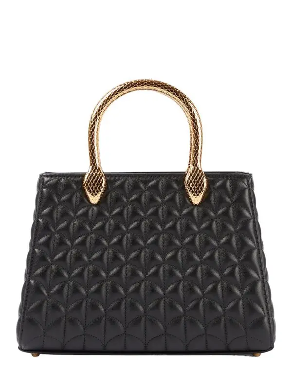 BVLGARI Serpentine Duo Leather Top-handle Bag - Black