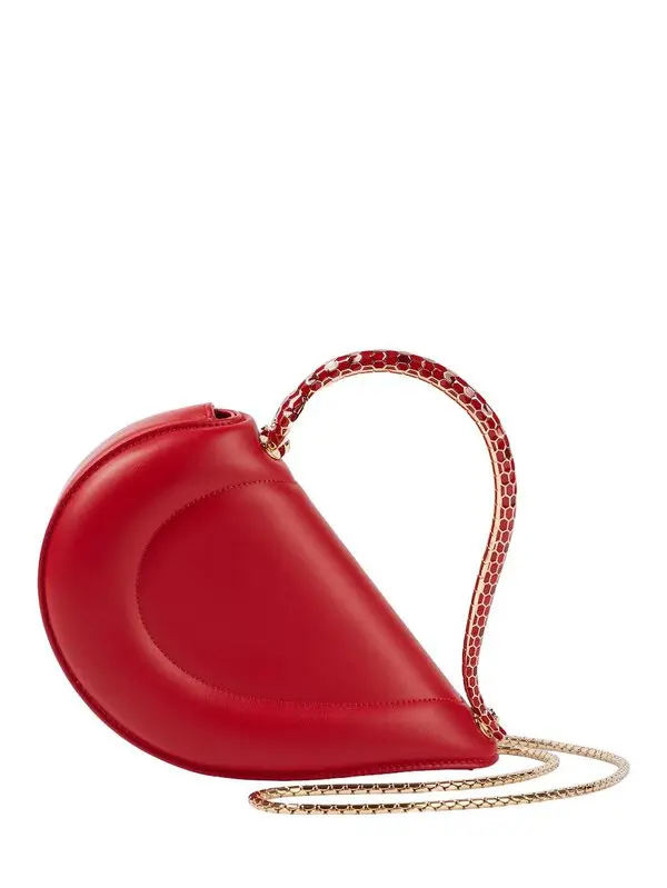 BVLGARI Serpenti Cuore 1968 Top-handle Bag - Red