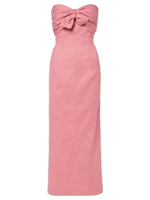 Tove Rahel Linen And Cotton-blend Maxi Dress - Pink