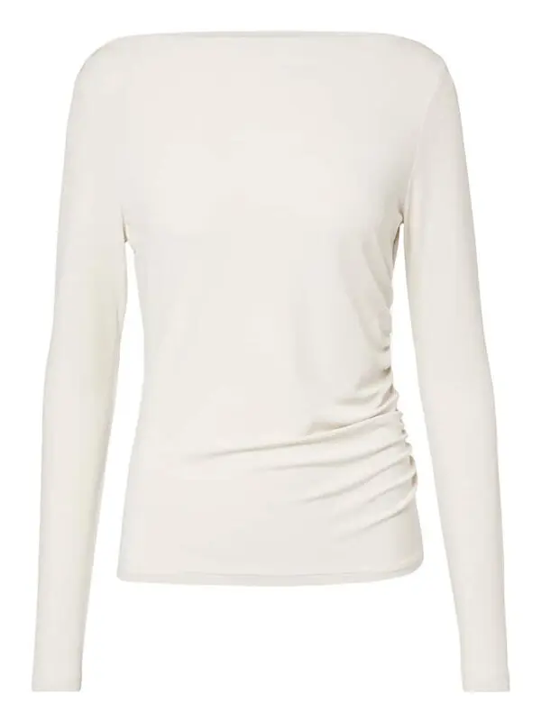 Max Mara Catullo Ruched Crêpe Jersey Top - Brown