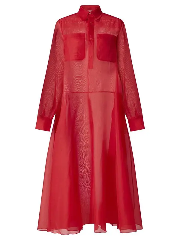 Altuzarra Sissy Long-sleeve Silk Shirtdress - Imperial
