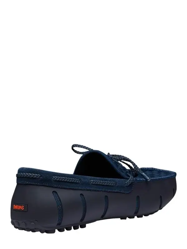 Swims Woven Textile And Suede Drivers - Navy