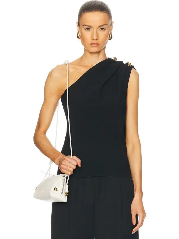 Bottega Veneta One Shoulder Top - Black