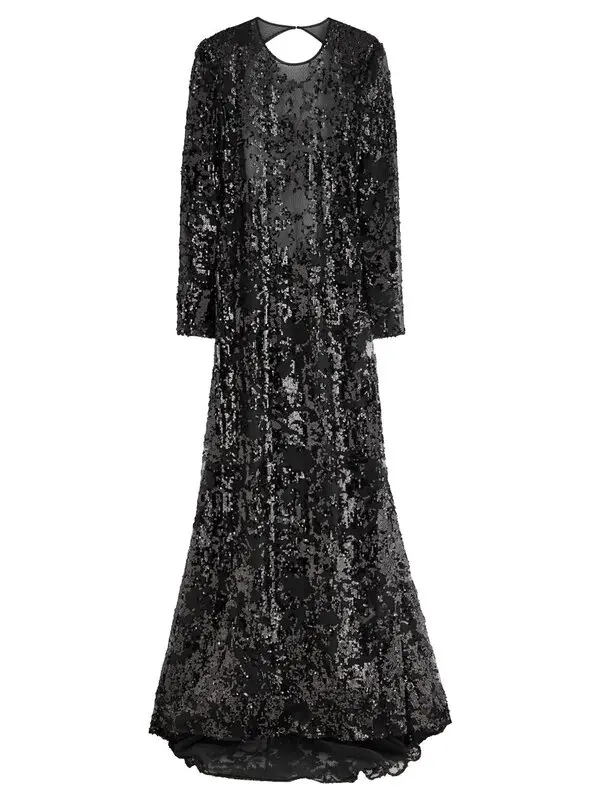 Victoria Beckham Sequin-embellished Tulle Gown - Black