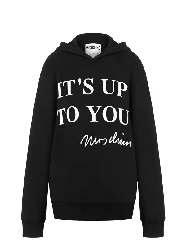 Moschino Print Hoodie - Black
