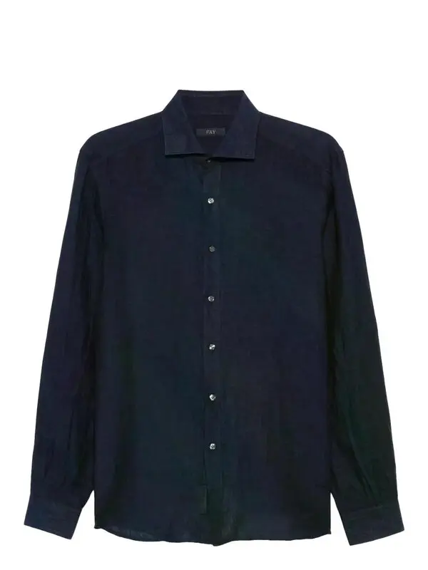 FAY Linen Shirt - Blue