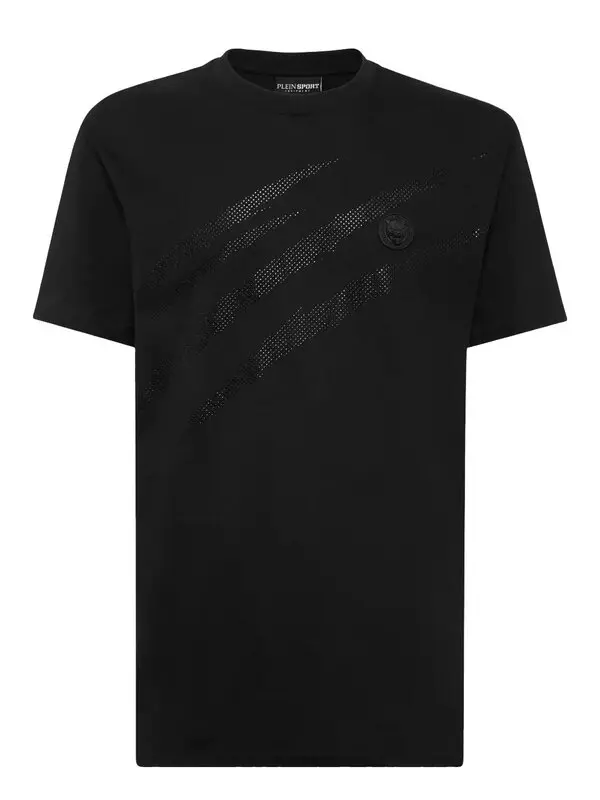 PLEIN SPORT Scratch-print T-shirt - Black