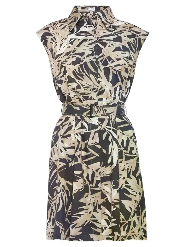 Brunello Cucinelli Abstract-print Mini Dress - Grey
