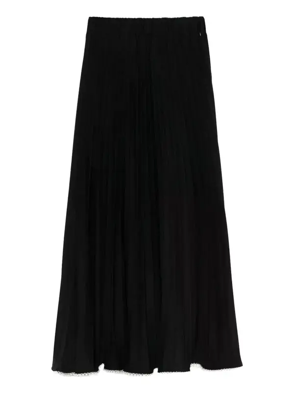 NISSA Pleated Midi Skirt - Black