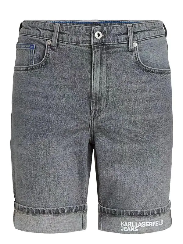 Karl Lagerfeld Slim-fit Denim Shorts - Grey