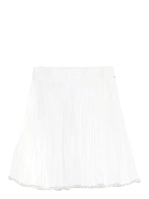 NISSA Pleated Mini Skirt - White