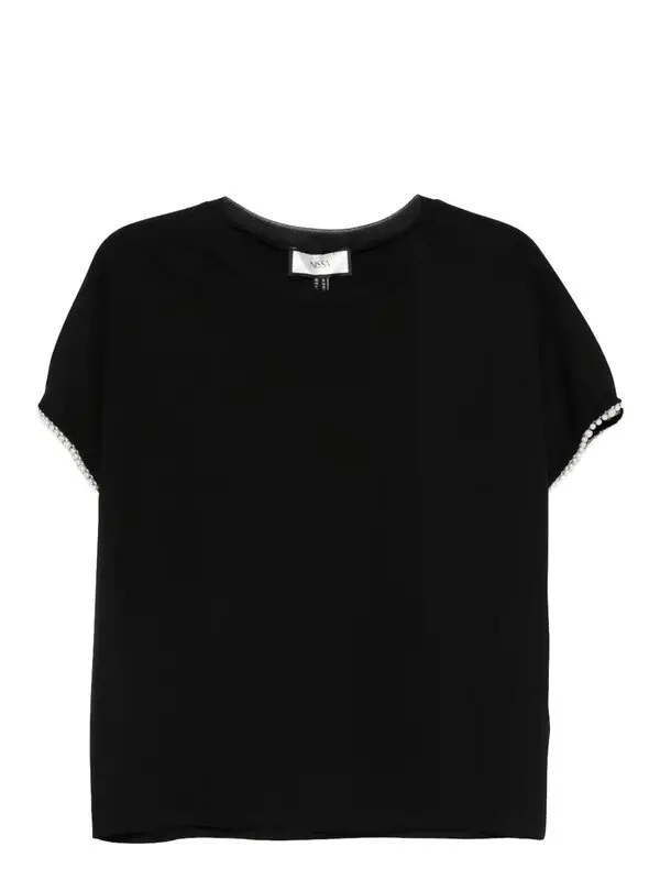NISSA Faux-pearl T-shirt - Black