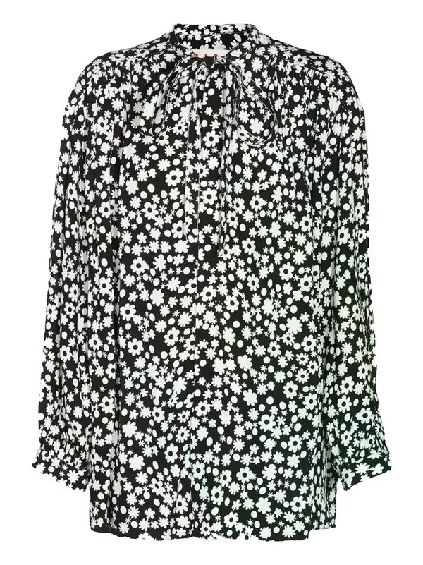 Marni Floral-print Blouse - Black