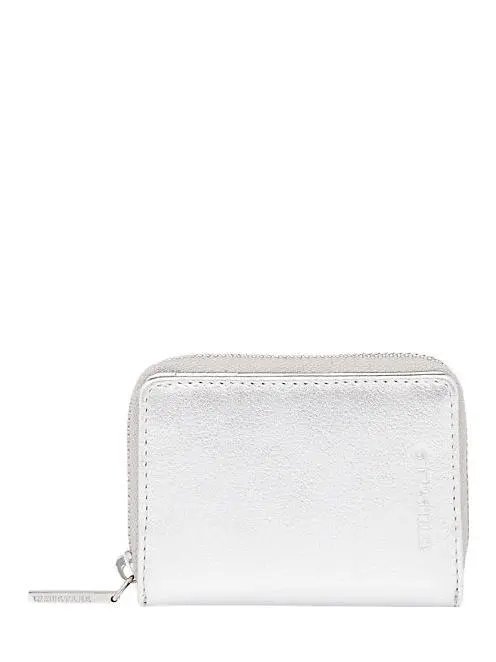 Whistles Koa Compact Leather Purse - Silver