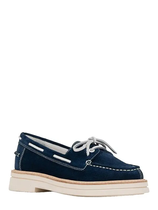 DONALD PLINER Lillith Boat Shoe Loafers - Navy