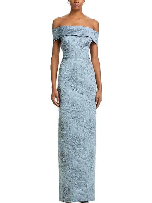 Rickie Freeman For Teri Jon Jacquard Gown - Slate