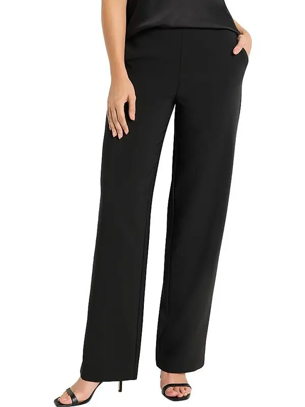 NIC+ZOE Stretch Suiting Lenox Wide Leg Pants - Black Onyx