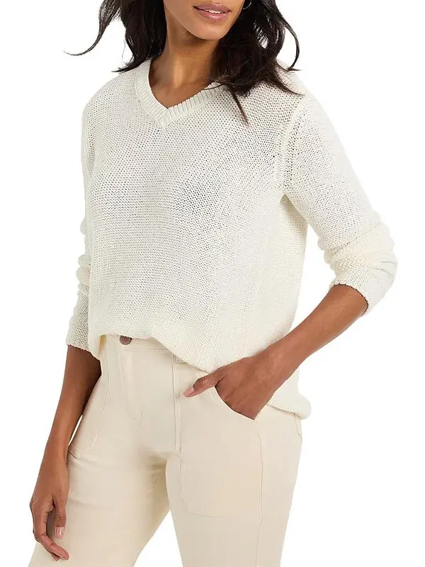 NIC+ZOE Crimpy Cord Sweater - Classic Cream