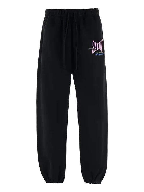 SAINT MXXXXXX Logo-print Track Pants - Black