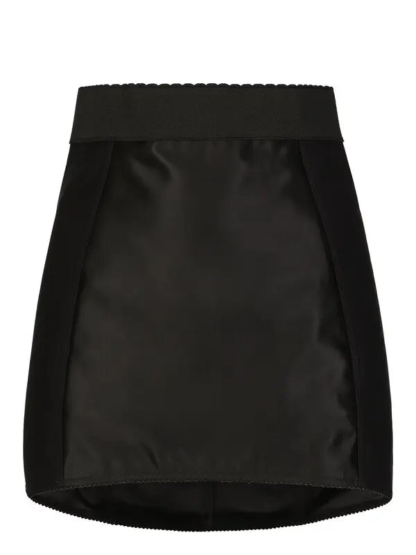 Dolce & Gabbana Marquisette And Lace Miniskirt - Black