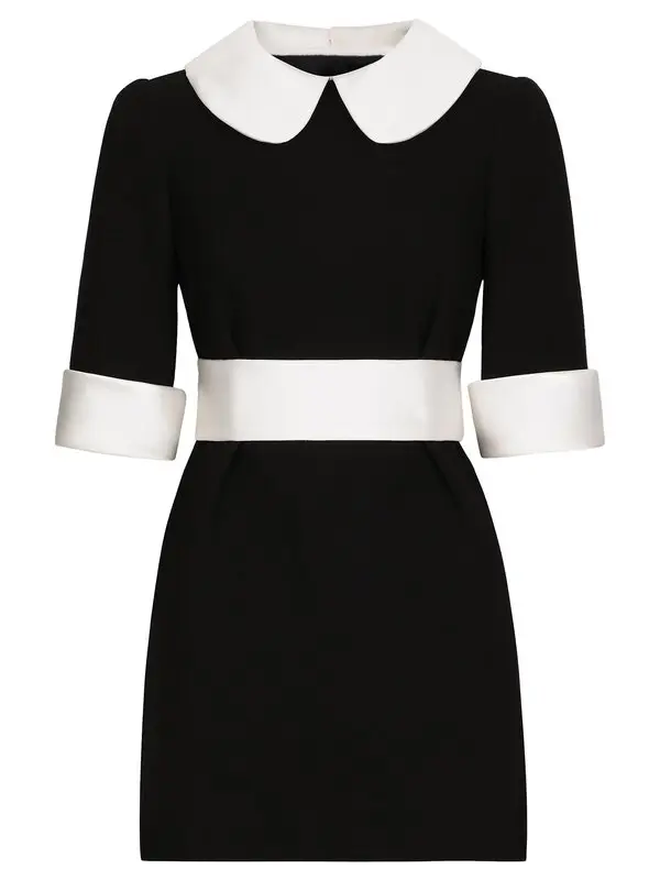 Dolce & Gabbana Short Wool Crepe Dress - Black