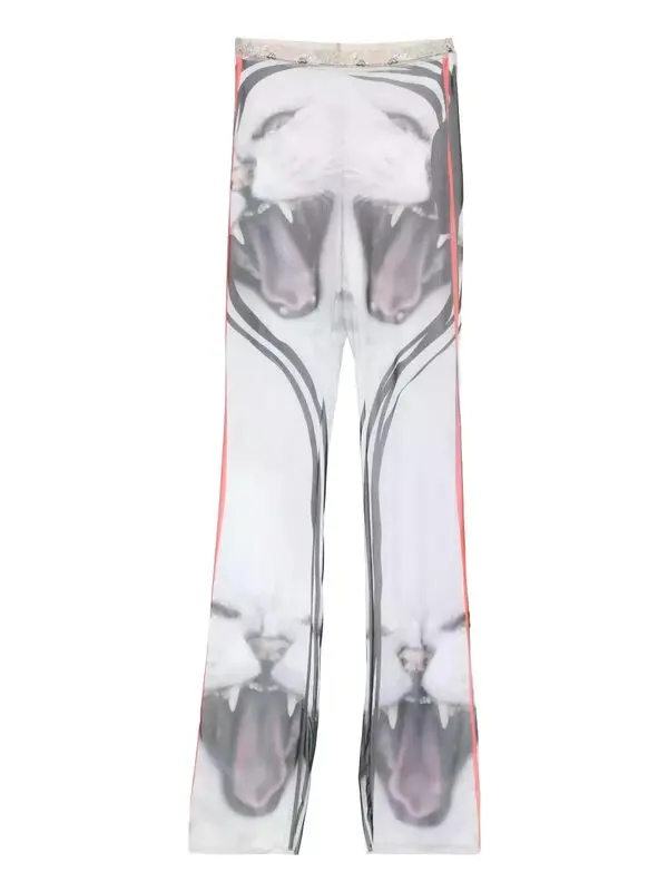Ottolinger Cat-print Mesh Trousers - Grey