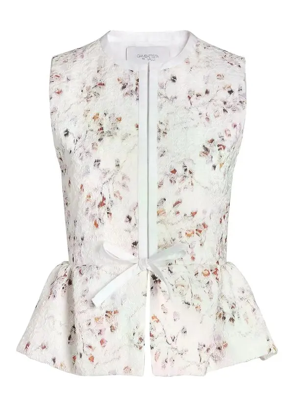 Giambattista Valli Flared Jacquard Waistcoat - White