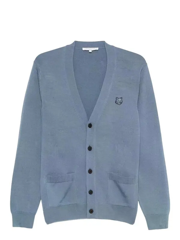 Maison Kitsuné Bold Fox Head Cardigan - Blue