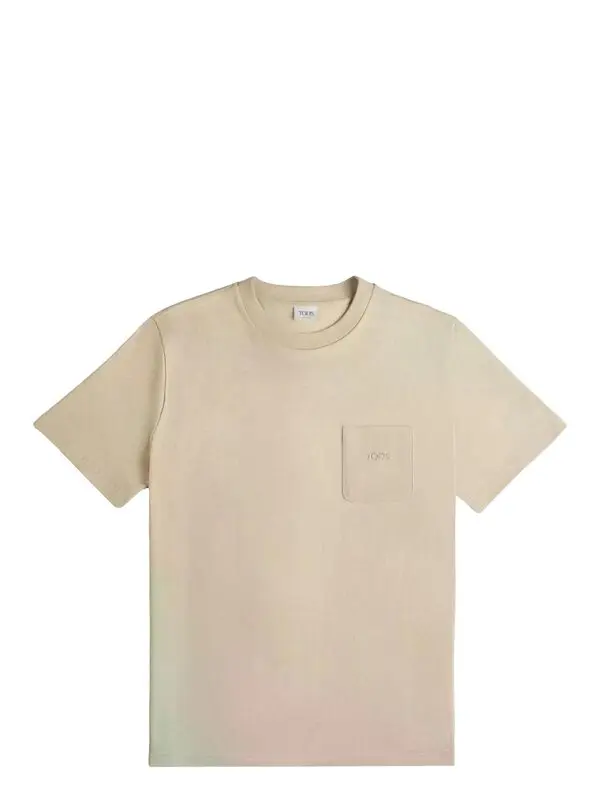 TOD'S Logo-embroidered T-shirt - Neutrals