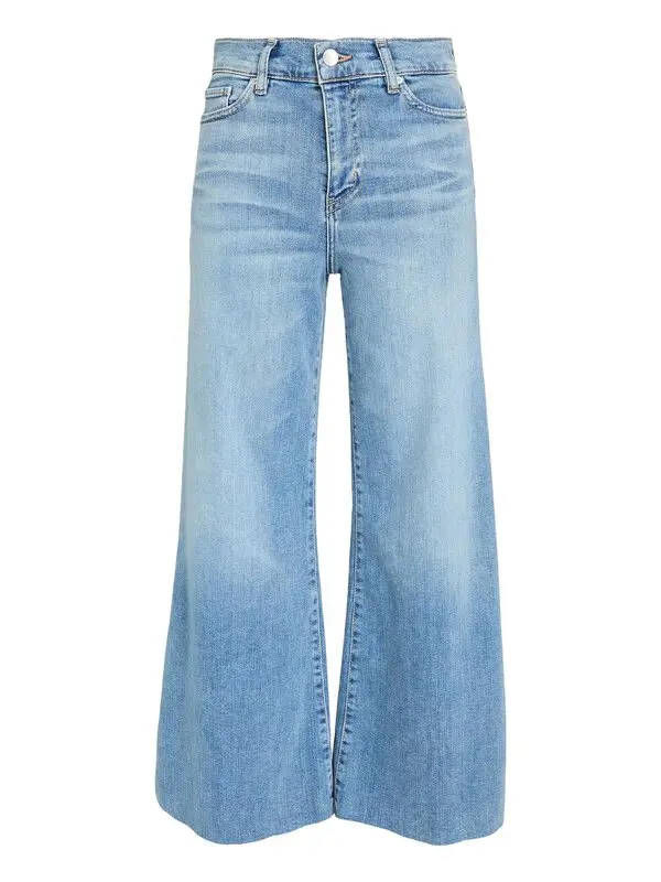 FRAME Le Palazzo Crop Highrise Wideleg Jeans - Light Denim