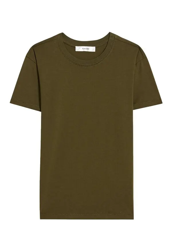 FRAME The Baby Cotton-jersey T-shirt - Army Green