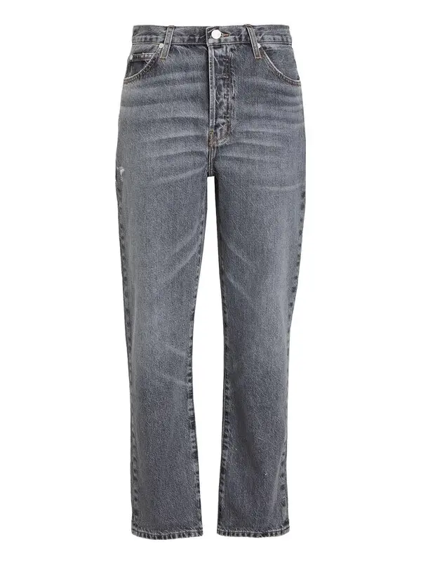 FRAME Le Mec High-rise Straight-leg Jeans - Gray