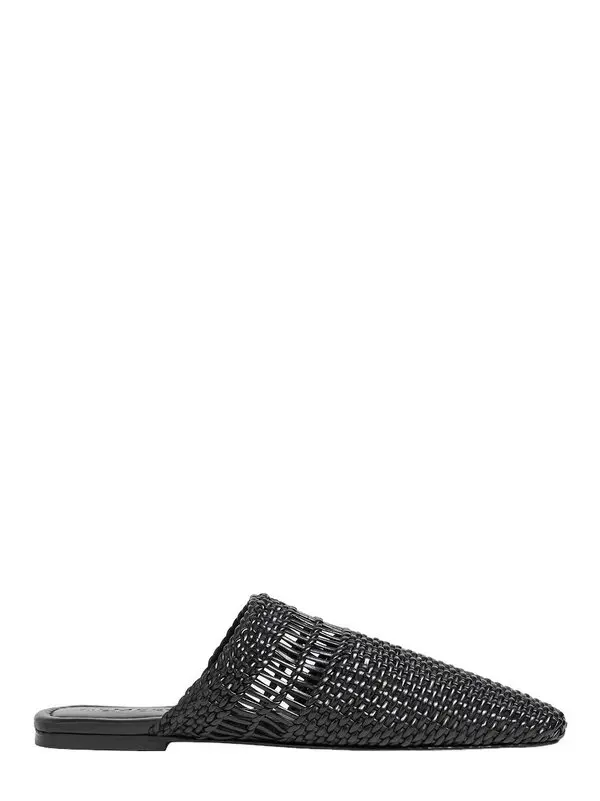 A.emery Penn Woven Leather Mules - Black