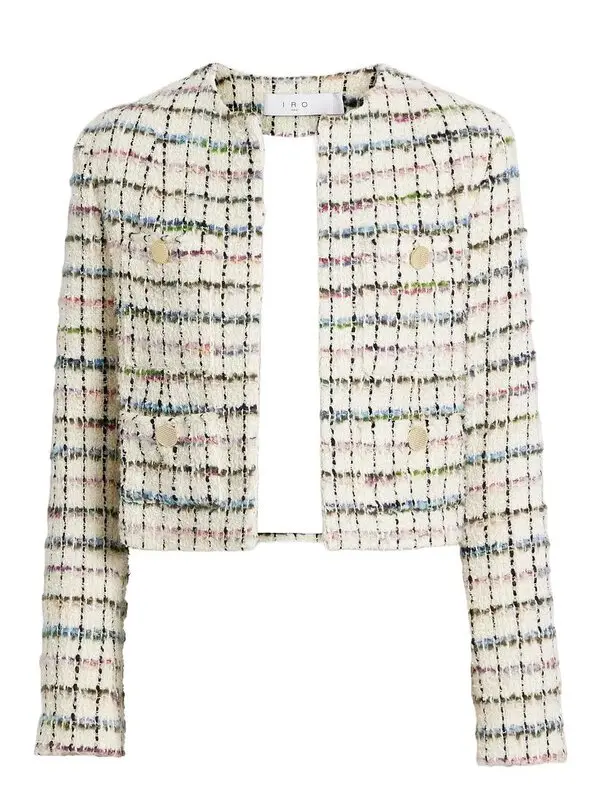 IRO PARIS Miora Metallic Bouclé-tweed Jacket - Ecru