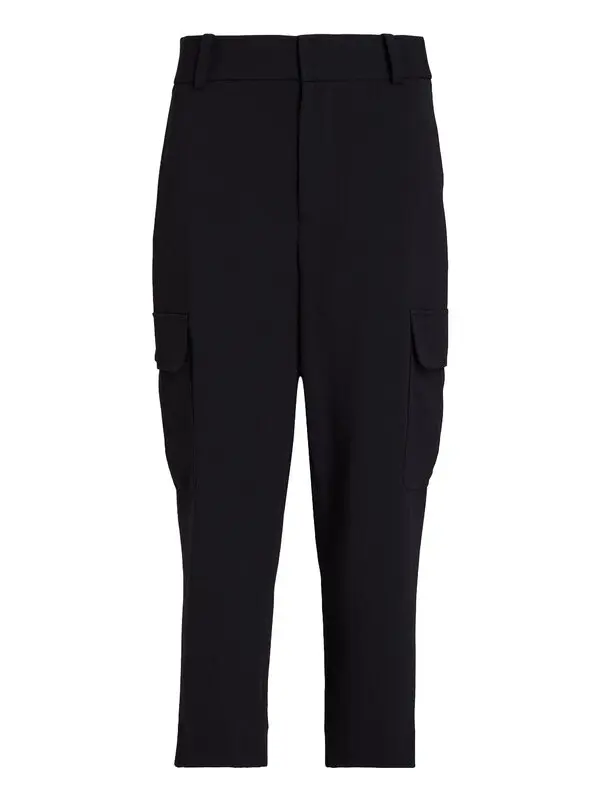FRAME Cropped Cargo Trousers - Black