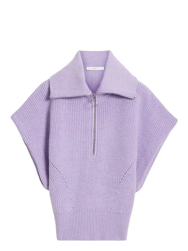 IRO PARIS Avona Ribbed Wool Half-zip Sweater - Lavender