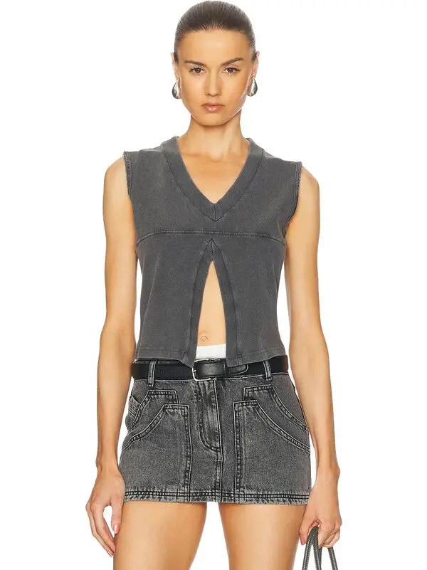Alexander Wang V-neck Tank Top - Faded Black