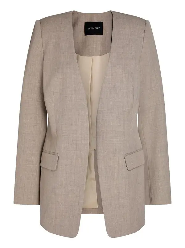 A.emery Rosalinda Wool-twill Blazer - Mushroom