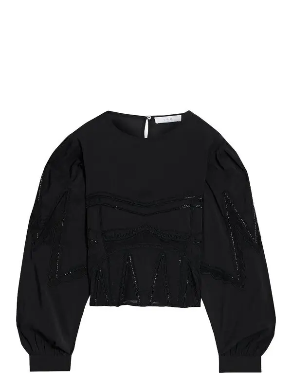 IRO PARIS Mirama Embellished Cropped Top - Black