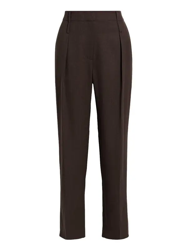 A.emery Draper Wool-twill Tapered Pants - Chocolate