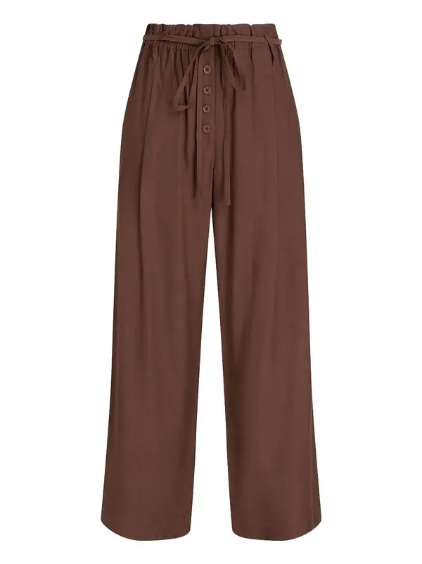 A.emery Macie Belted Wide-leg Pants - Brown
